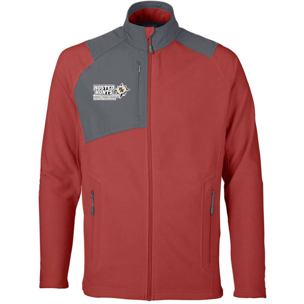 North End Men’s Rust Excursion Trail Fabric-Block Fleece Jacket